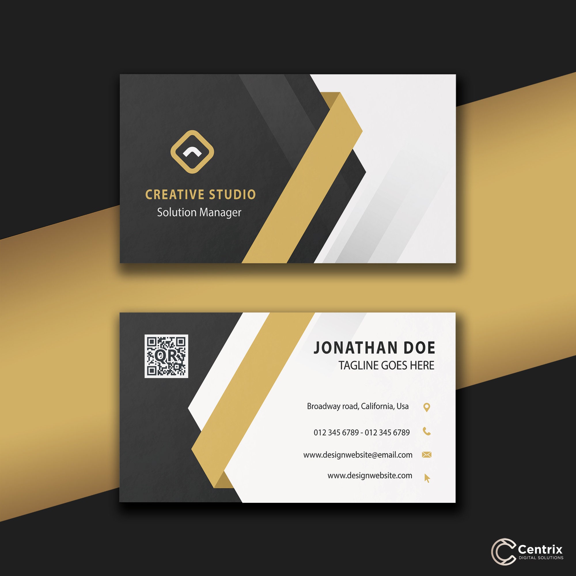 Contractor Business Card Template Corporate Business Cards Editable ...