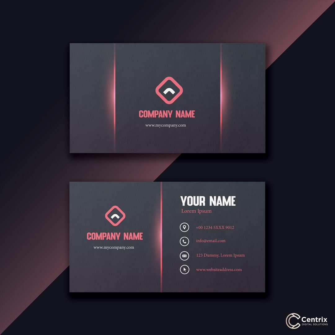 Marketing Service Business Card Template With Red Shade Business Cards ...