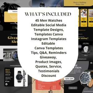 45 Men Watches Editable Instagram Post Canva Templates Watch Reatailers ...