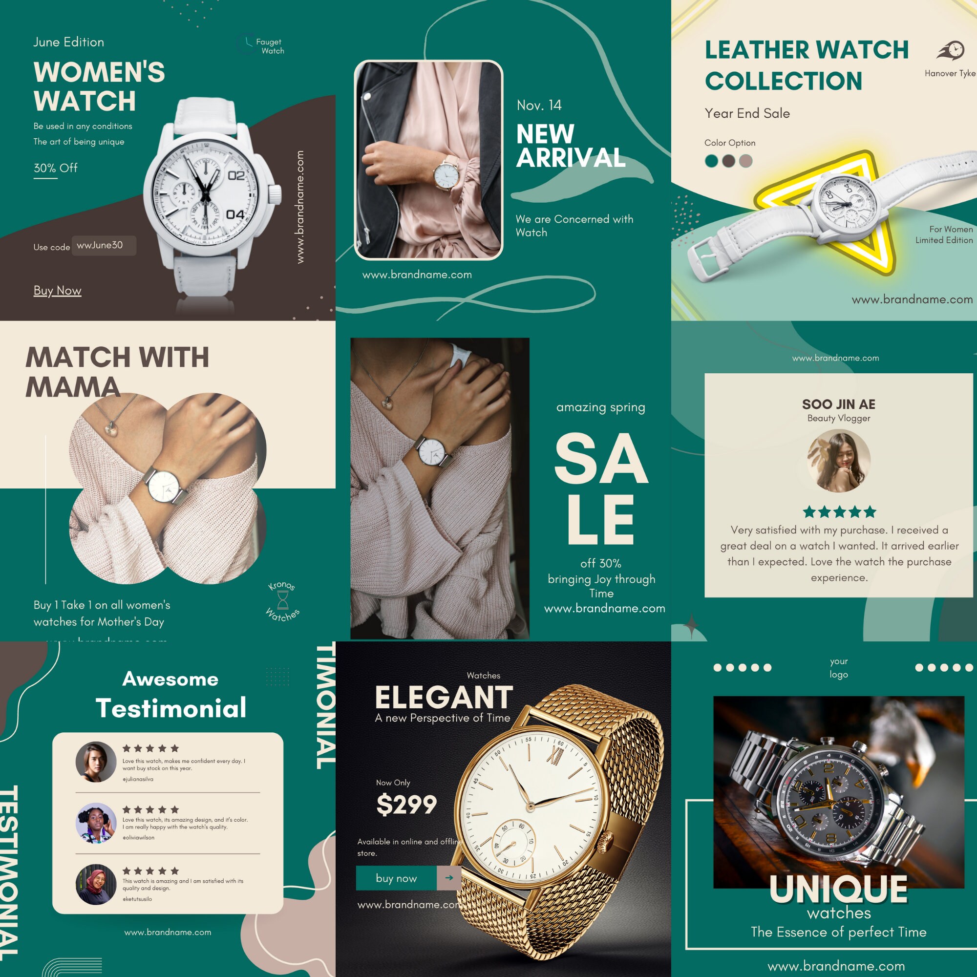 26 Women Watches Instagram Post Templates Small Business - Etsy
