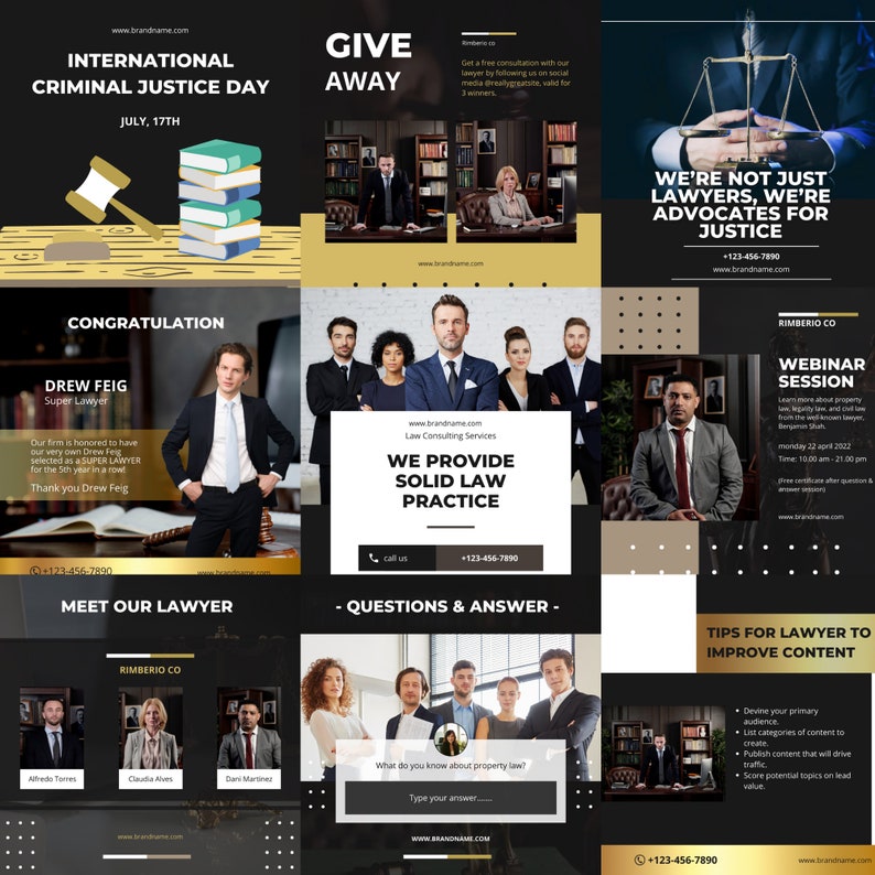 65 Best Lawyer Editable Instagram Post Templates Lawyers - Etsy