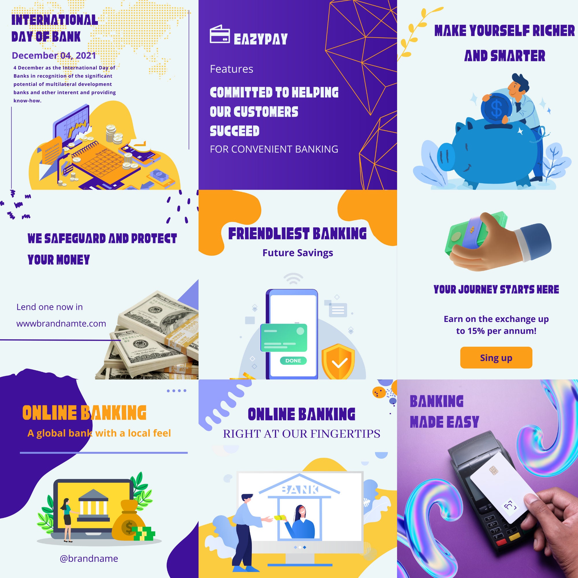 30 Banking Instagram Post Templates for Accountants Canva Templates - Etsy