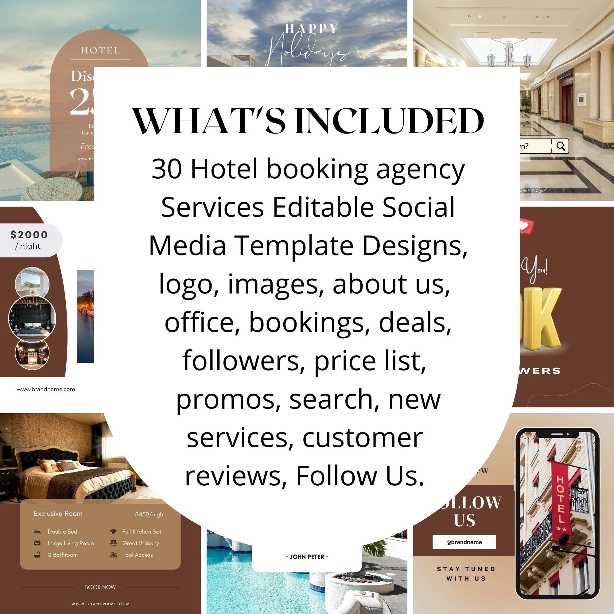 30 Hotel Booking Agency Instagram Post Canva Templates Hotel Owners - Etsy