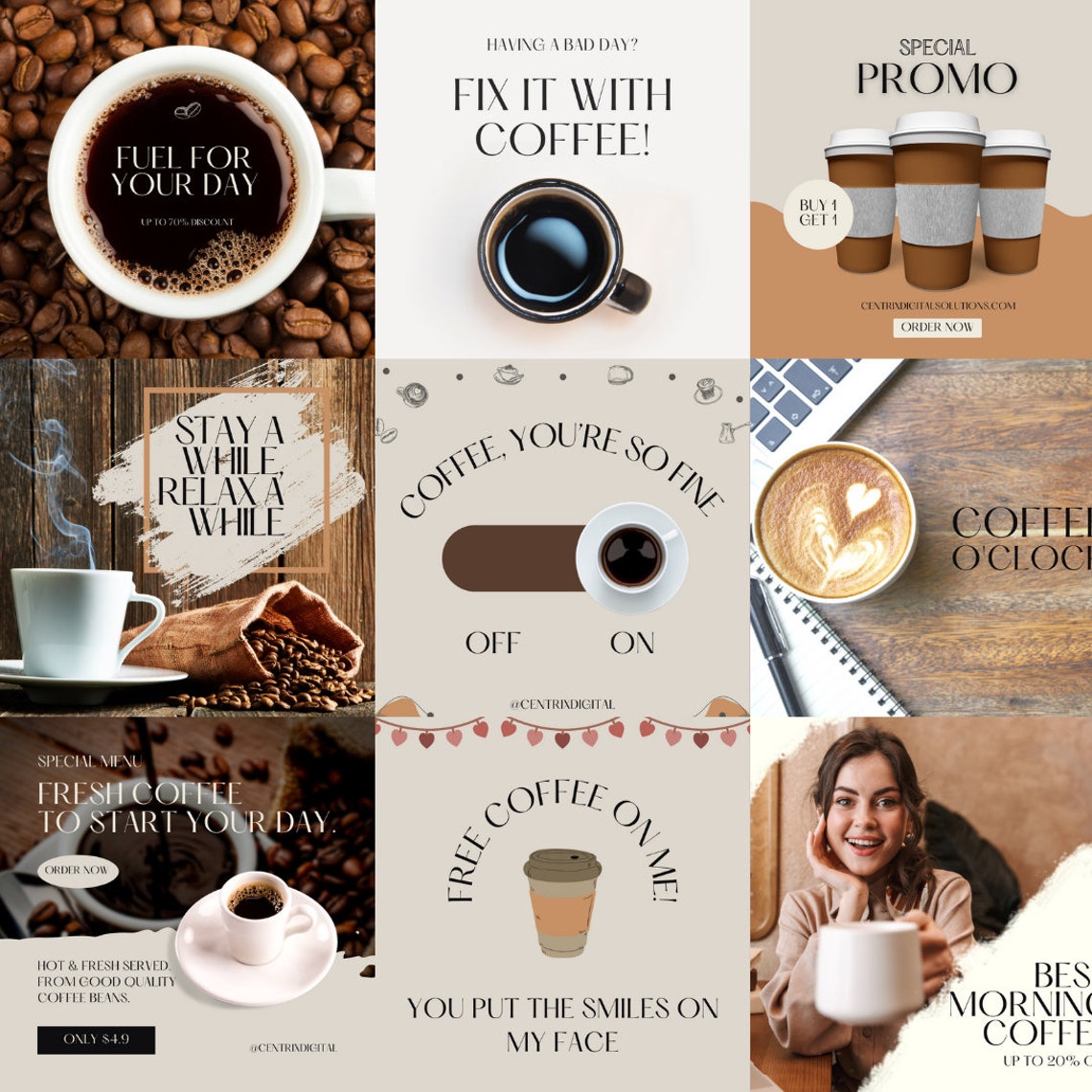 65 Coffee Shop Instagram Post Template, Coffee Mug, Instagram Template ...