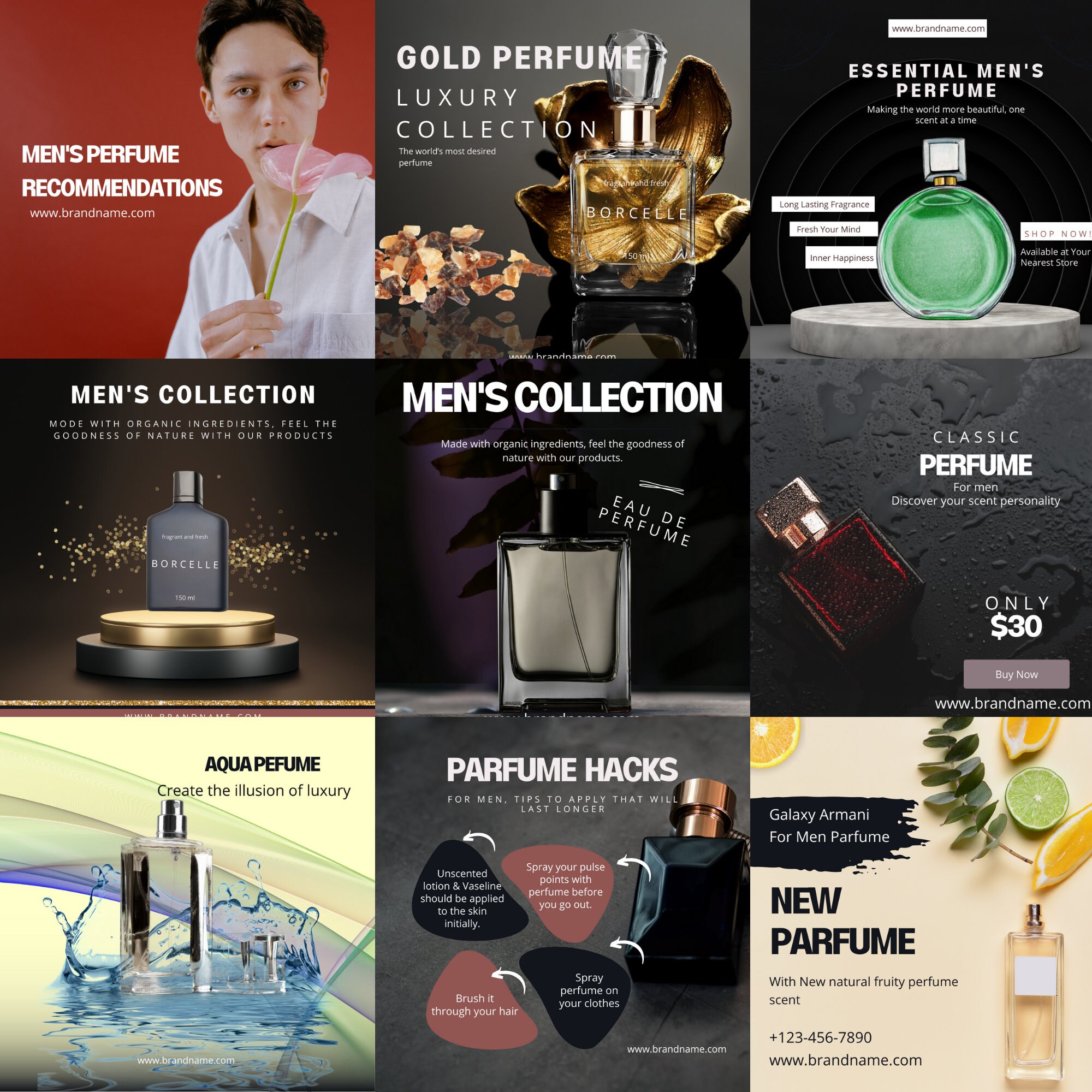 30 Men Perfume Instagram Post Templates Enthusiasts - Etsy