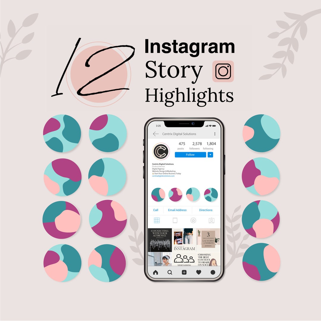 12 Boho Art Instagram Highlight Covers Neutral Story Highlights Girl ...