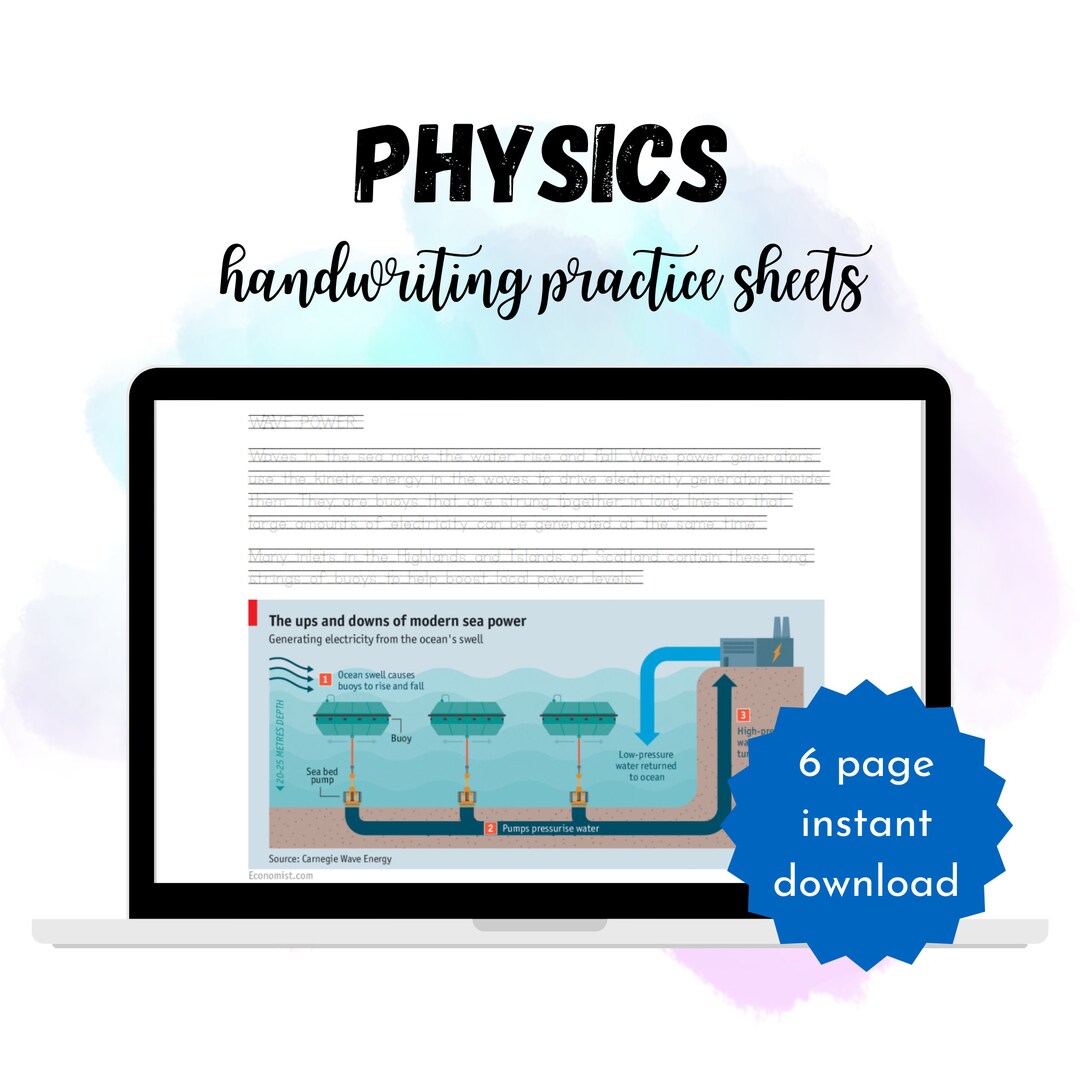 Practical Handwriting Worksheets Learn Physics & Improve Handwriting ...