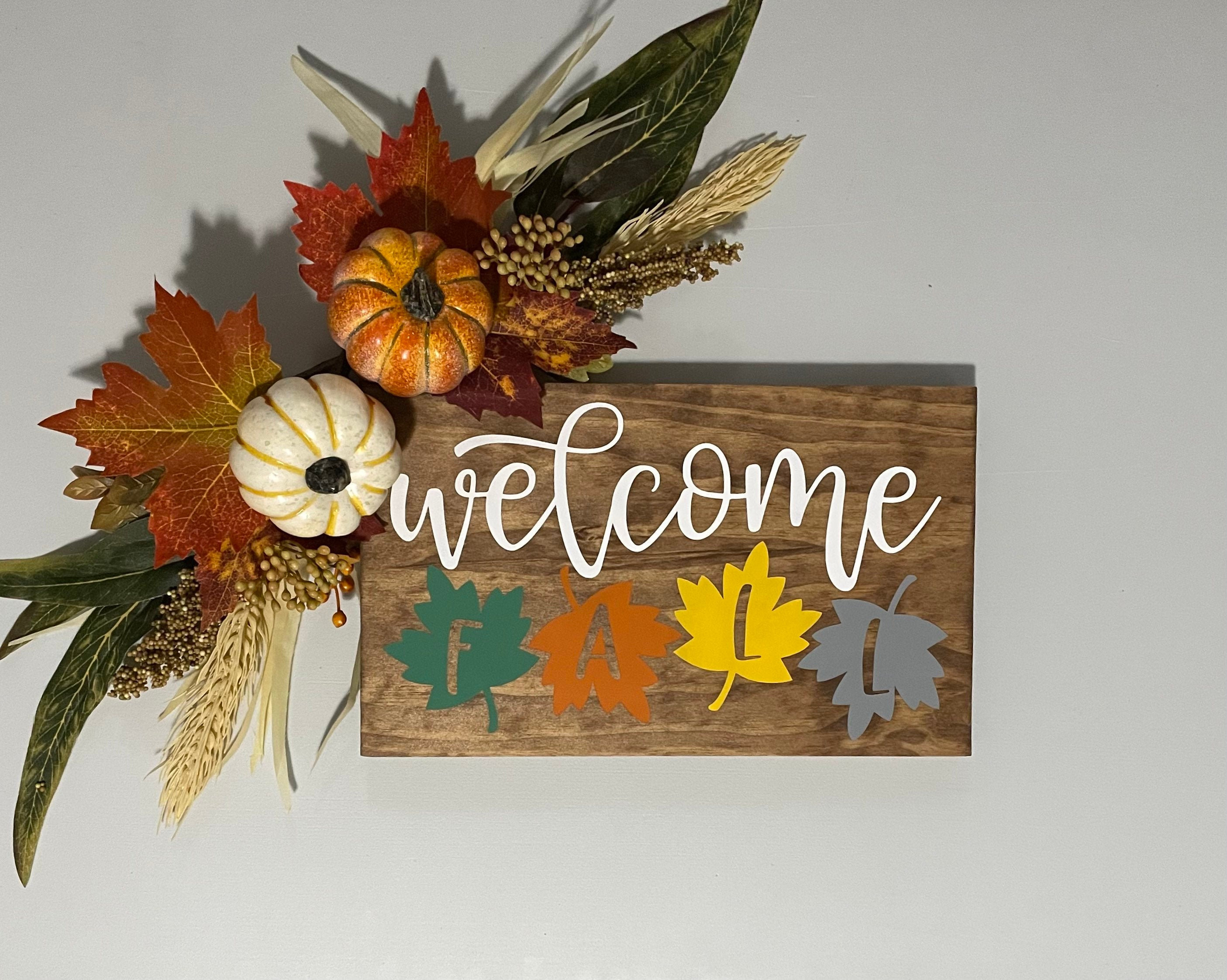 Welcome Fall Sign Fall Leaves Autumn Fall Welcome Sign - Etsy