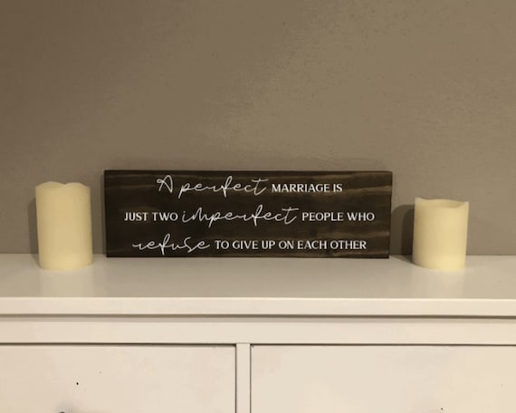 A Perfect Marriage Sign Marriage Sign Husband and Wife Sign | Etsy