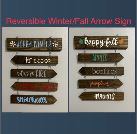 Christmas Sign Reversible Arrow Porch Signs Fall Porch Sign | Etsy