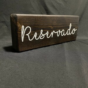 Reservado Wedding Sign, Spanish Reserved Wood Sign, Reserved Table ...