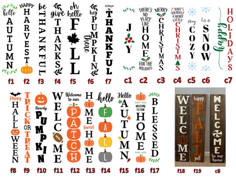 Reversible Porch Signs Fall Porch Sign Christmas Porch Sign - Etsy