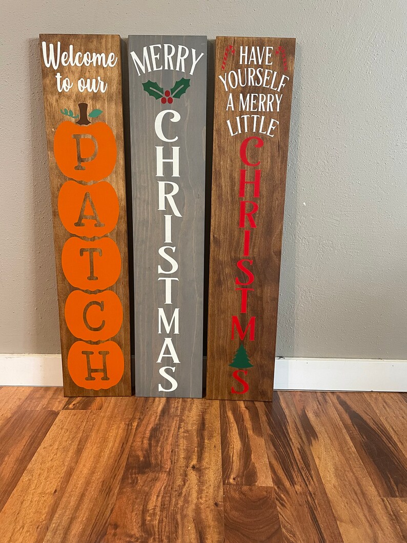 Reversible Porch Signs Fall Porch Sign Christmas Porch Sign - Etsy