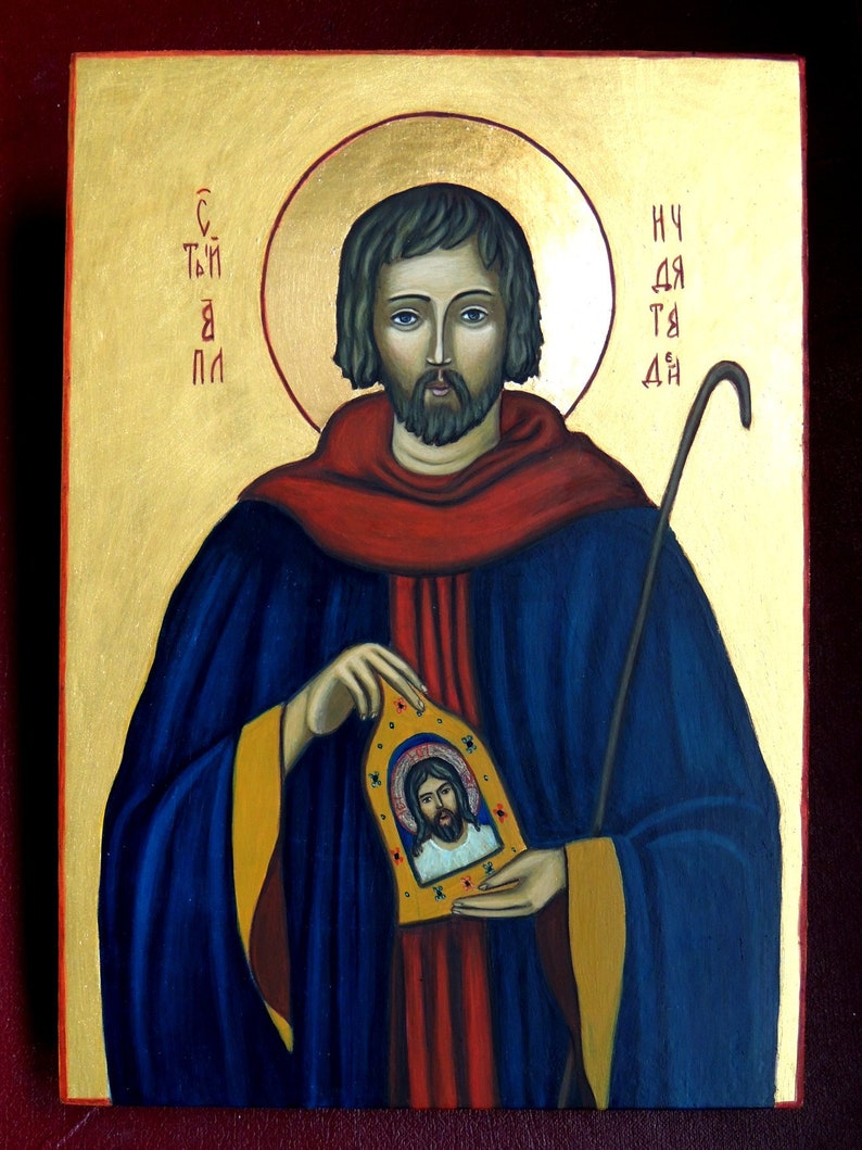 Icon of St. Jude Thaddeus, Apostle of Jesus, Handwritten. Ukrainian ...