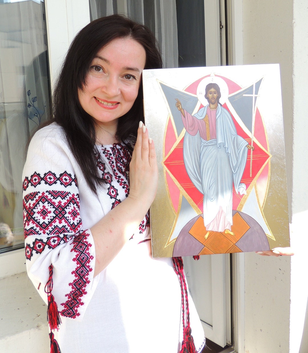 Icon of Jesus Christ Resurrection, Manuscript. Icon From Ukraine. A ...