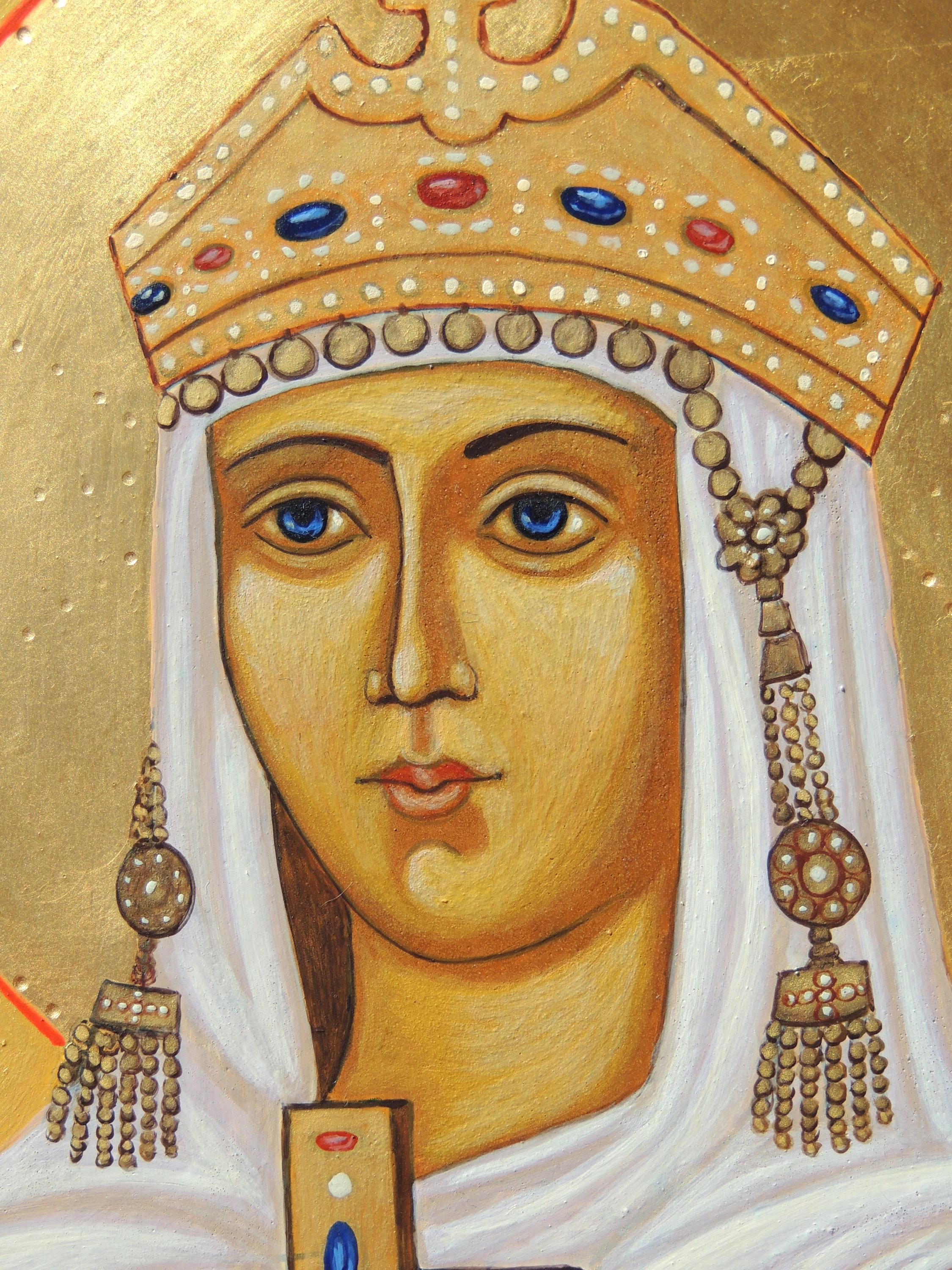 Orthodox Icon "holy Equal-to-the-apostles Princess Olga" Handwritten ...