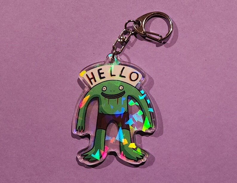 Smiling Friends Mr Frog Holographic Acrylic Charm - Etsy
