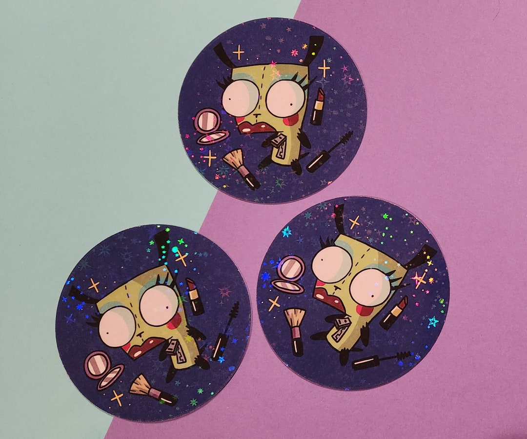 Invader Zim Makeup Gir Holographic Sticker - Etsy