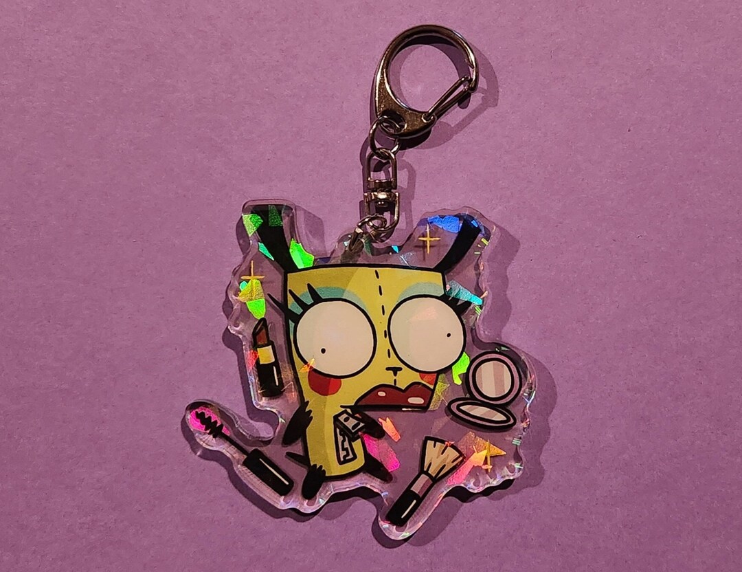 Invader Zim Makeup Gir Holographic Acrylic Charm - Etsy