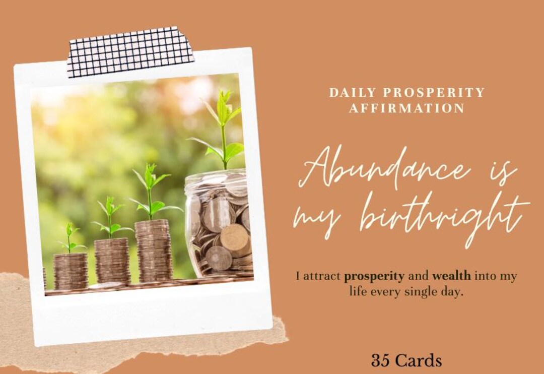 Daily Prosperity Affirmation Cards for Abundance Printable Positive ...
