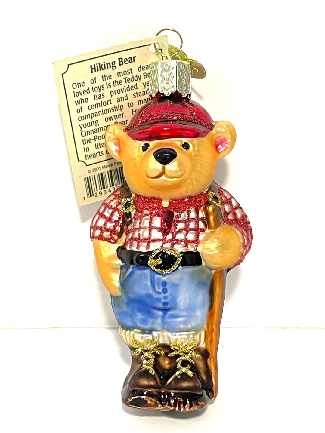 2001 Merck Familys Old World Christmas Hiking Bear Ornament - Etsy