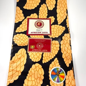 Africon Java Veritable Wax Block Print Six 6 Yards 18 Feet Cotton ...