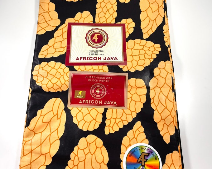 Africon Java Veritable Wax Block Print Six 6 Yards 18 Feet Cotton ...