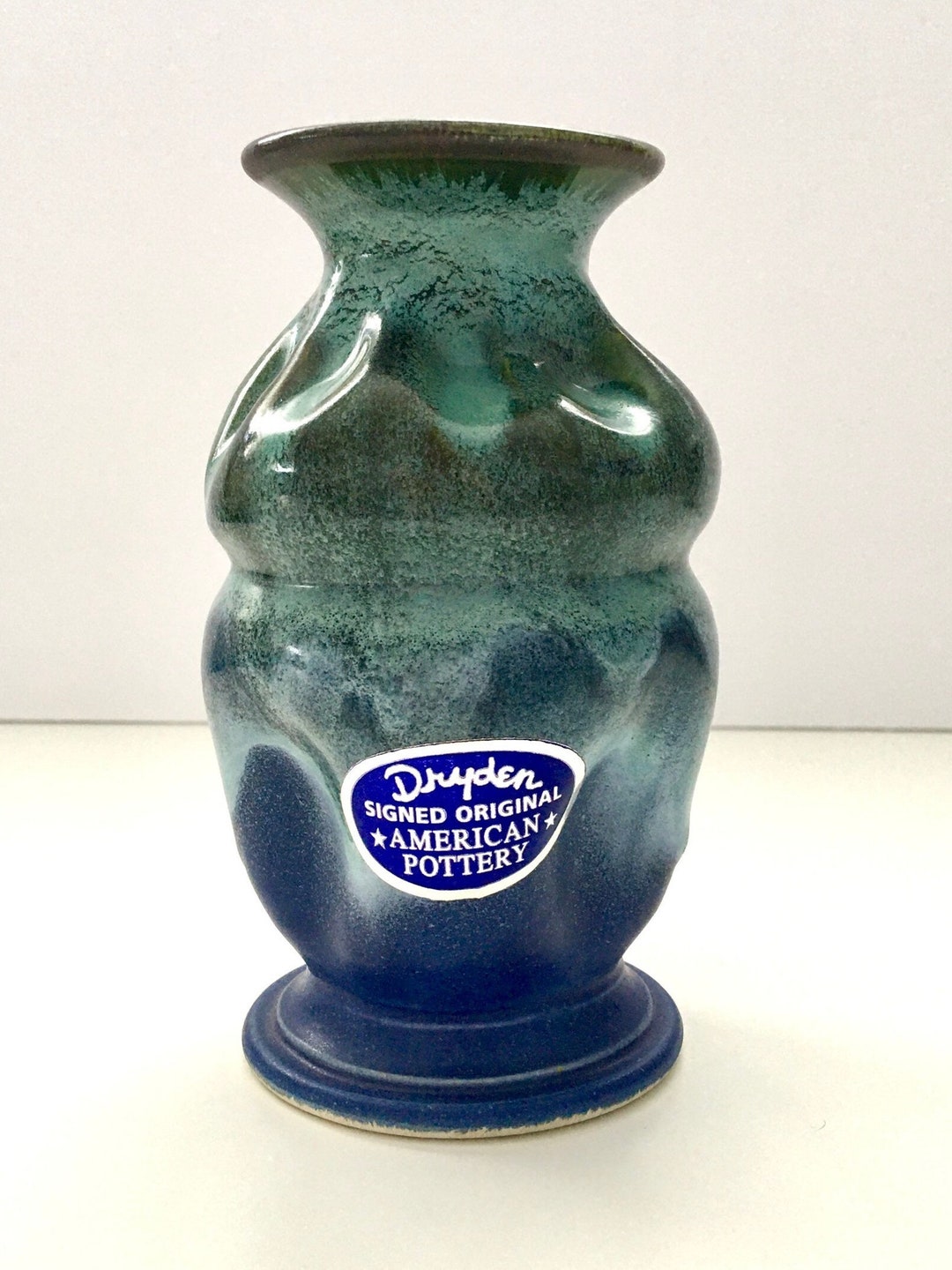 Dryden Pottery Vase Blue & Green - Etsy