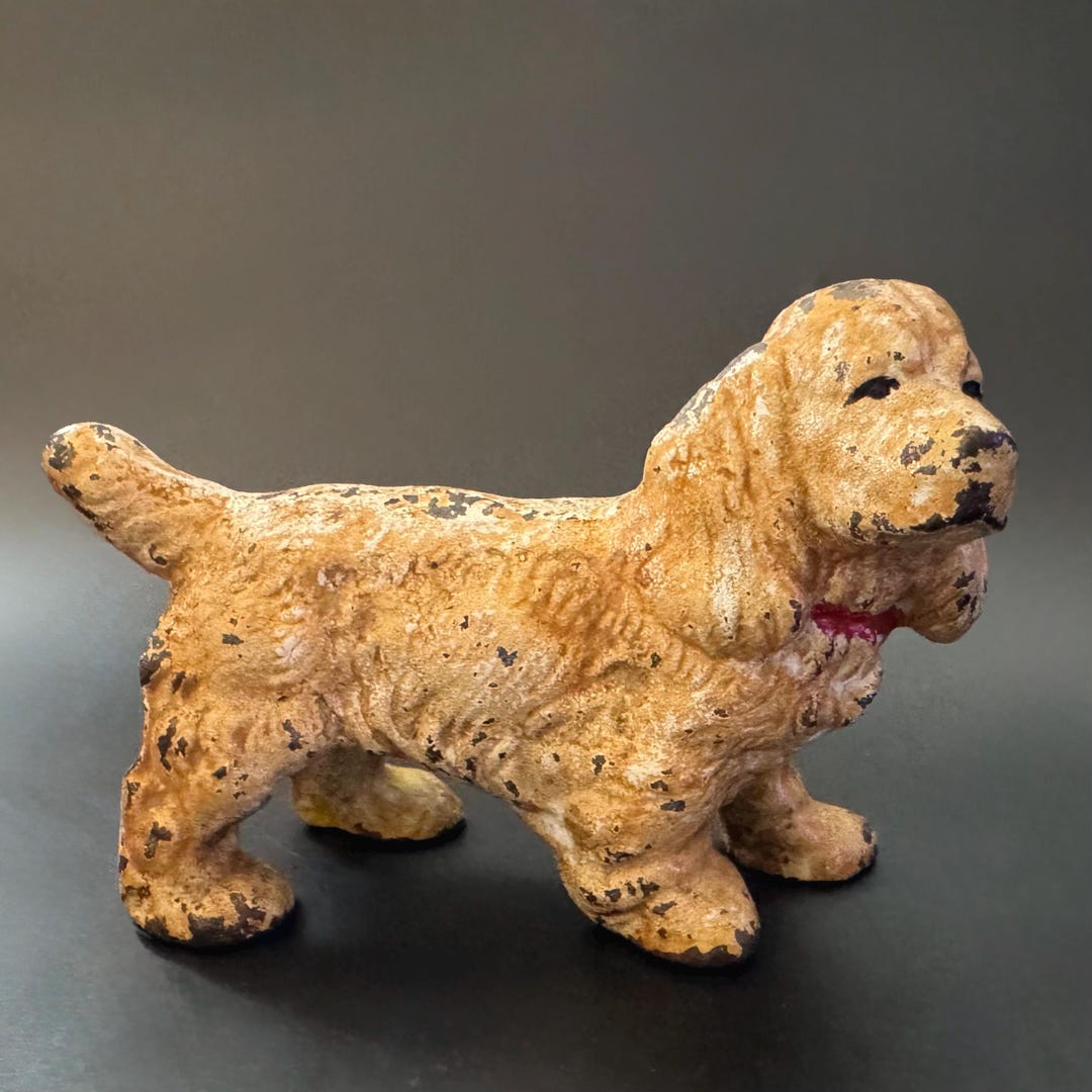 Vintage Hubley Painted Cast Iron Cocker Spaniel Dog Paperweight 2.25 ...