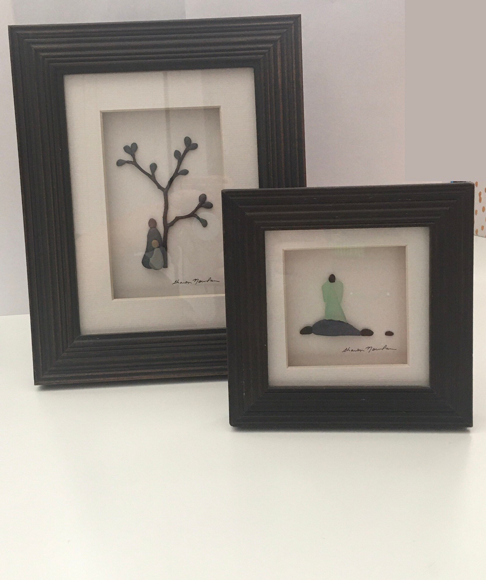 Sharon Nowlan Sea Glass Framed Art The Angel Wall Art | Etsy