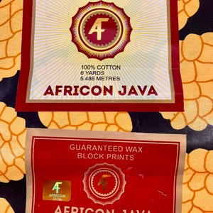 Africon Java Veritable Wax Block Print Six 6 Yards 18 Feet Cotton ...