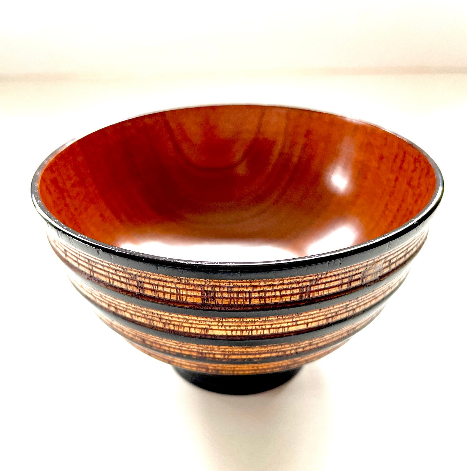 Japanese Turned Wood Rice Bowl - Etsy