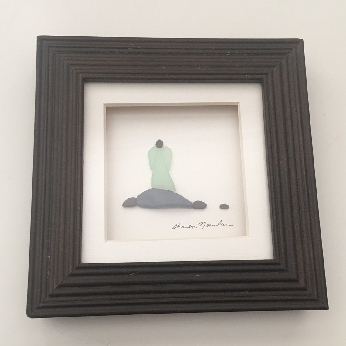 Sharon Nowlan Sea Glass Framed Art The Angel Wall Art | Etsy