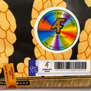 Africon Java Veritable Wax Block Print Six 6 Yards 18 Feet Cotton ...