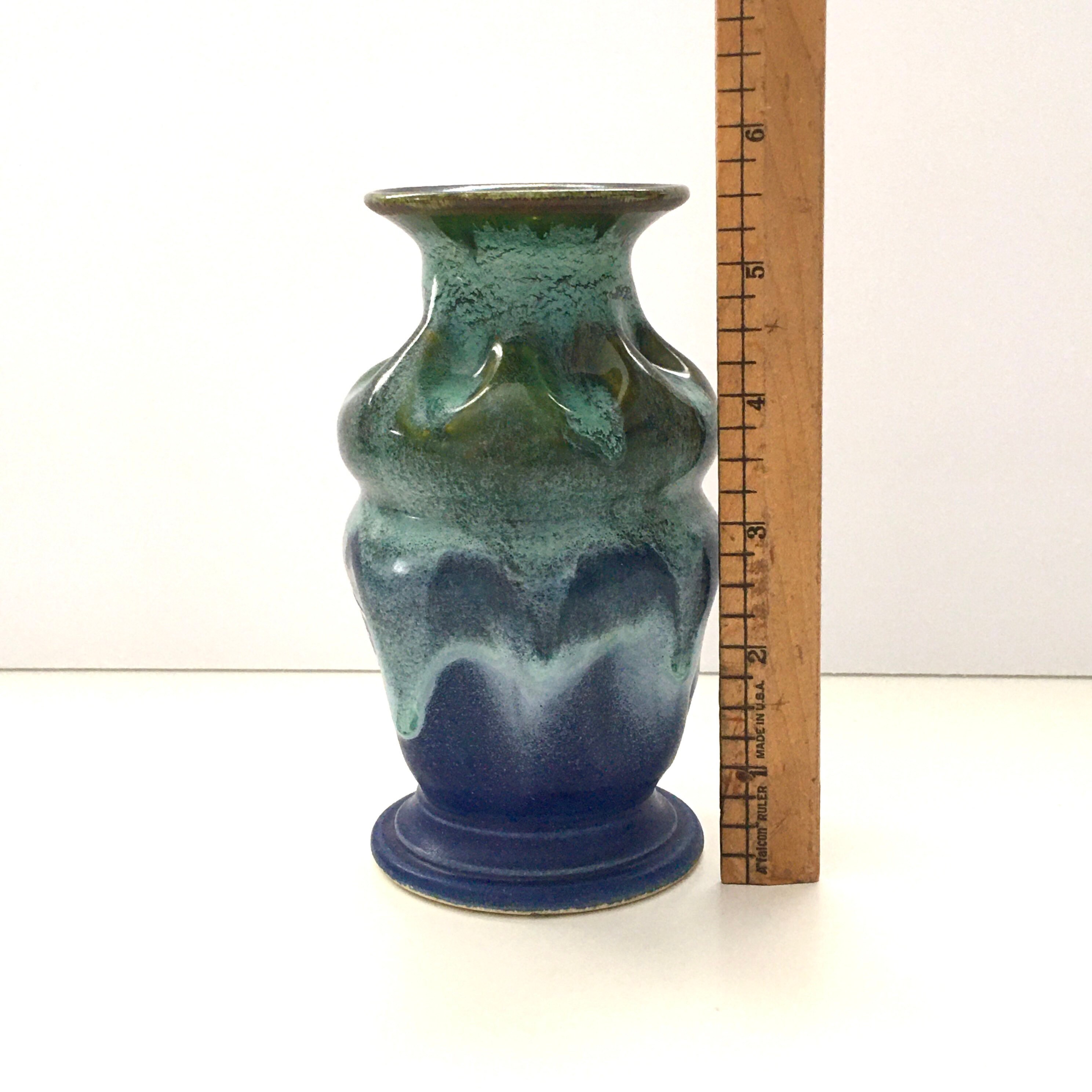 Dryden Pottery Vase Blue & Green - Etsy