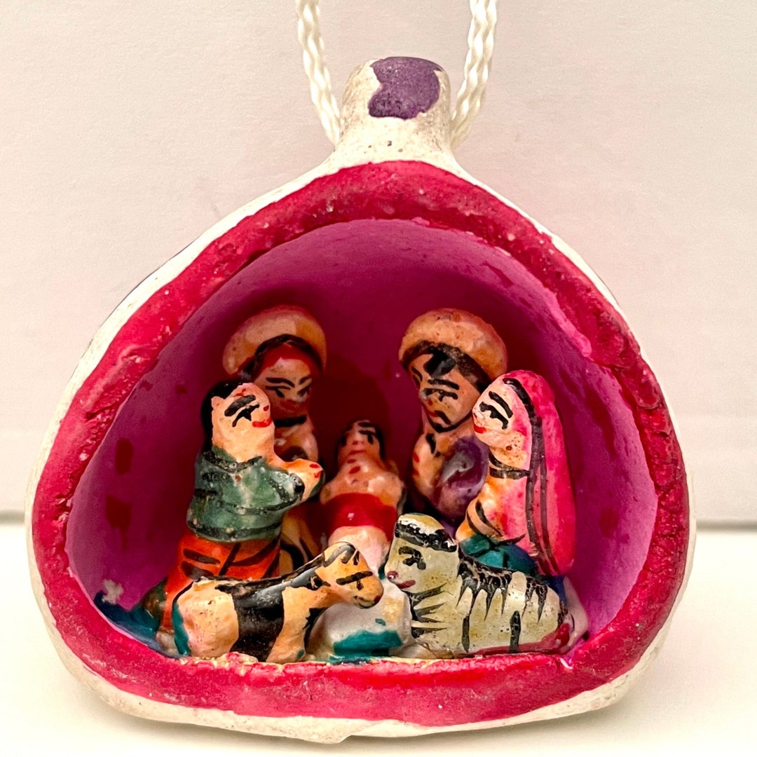 Miniature Nativity Scene Handmade Clay Manger Made in Peru - Etsy