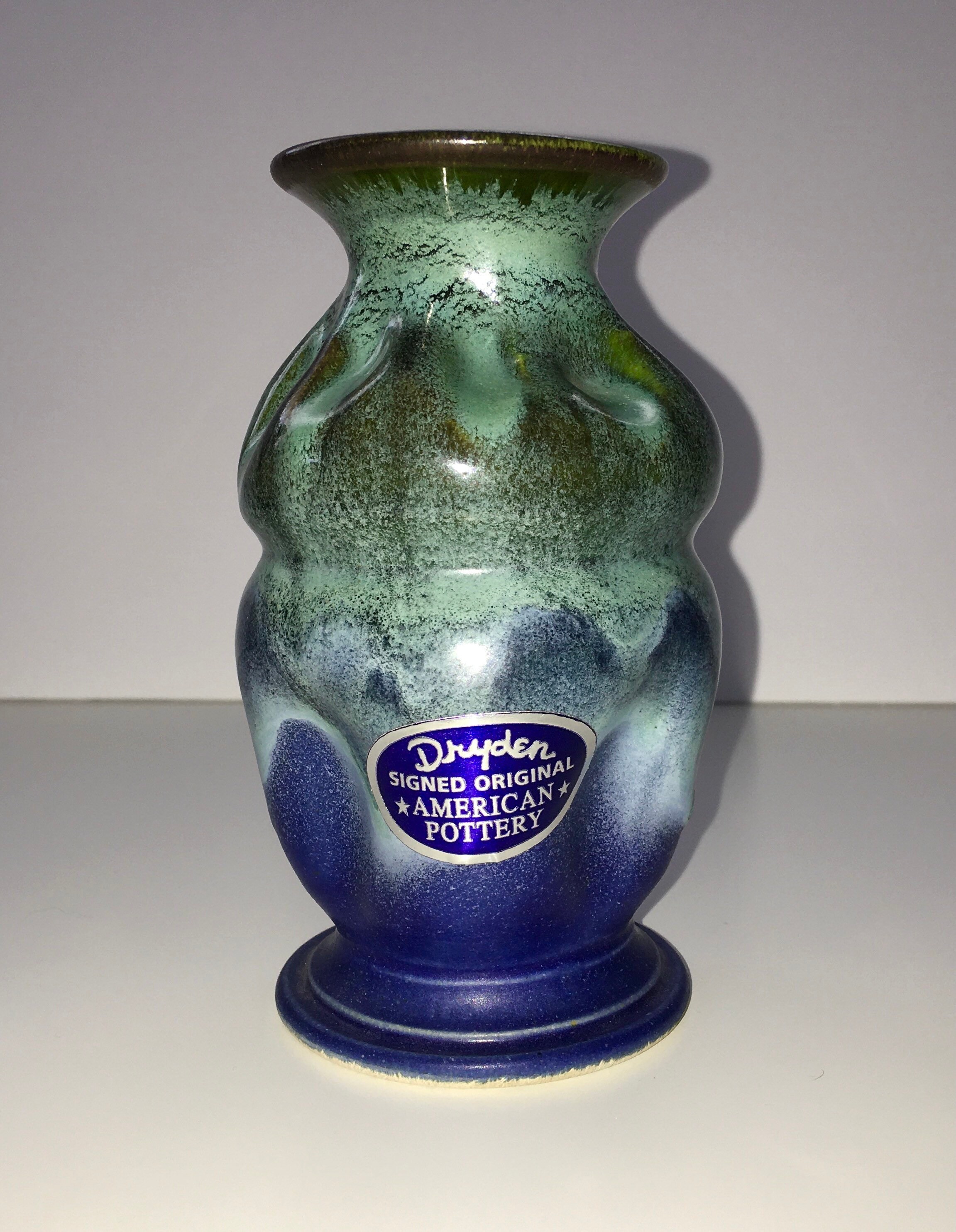 Dryden Pottery Vase Blue & Green | Etsy