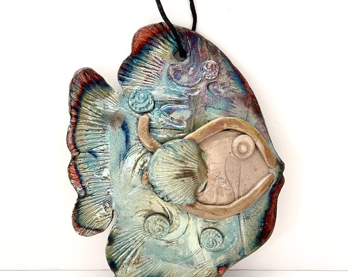Hand Sculpted Pottery Raku Fired Studio Art - Whimsical Ceramic Angel ...