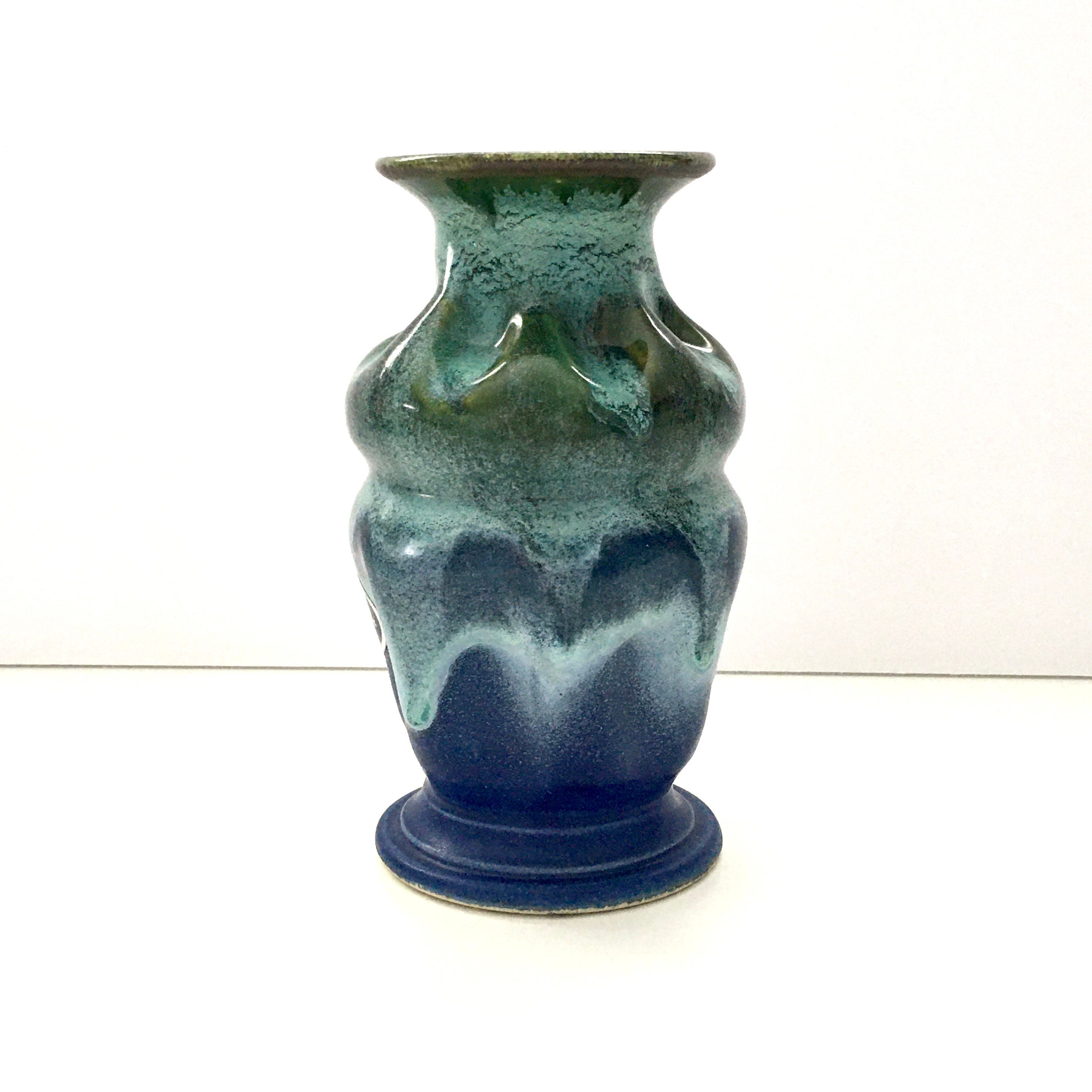 Dryden Pottery Vase Blue & Green | Etsy