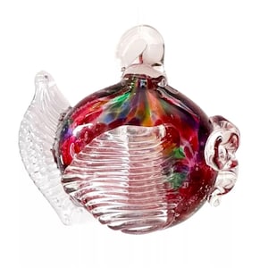 Hand Blown Fiesta Art Glass Fish Hanging Colorful Sun Catcher Gazing ...