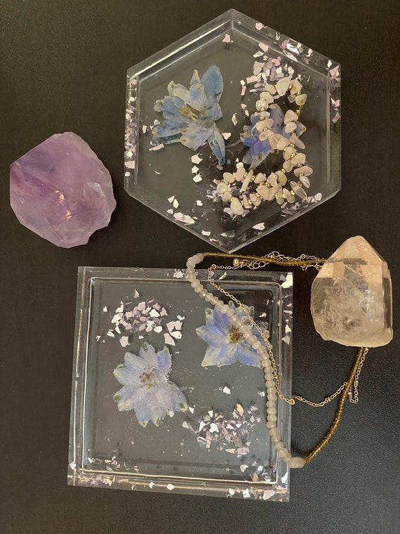 Custom Hand Pressed Real Hyacinth Flower Crystal Resin | Etsy