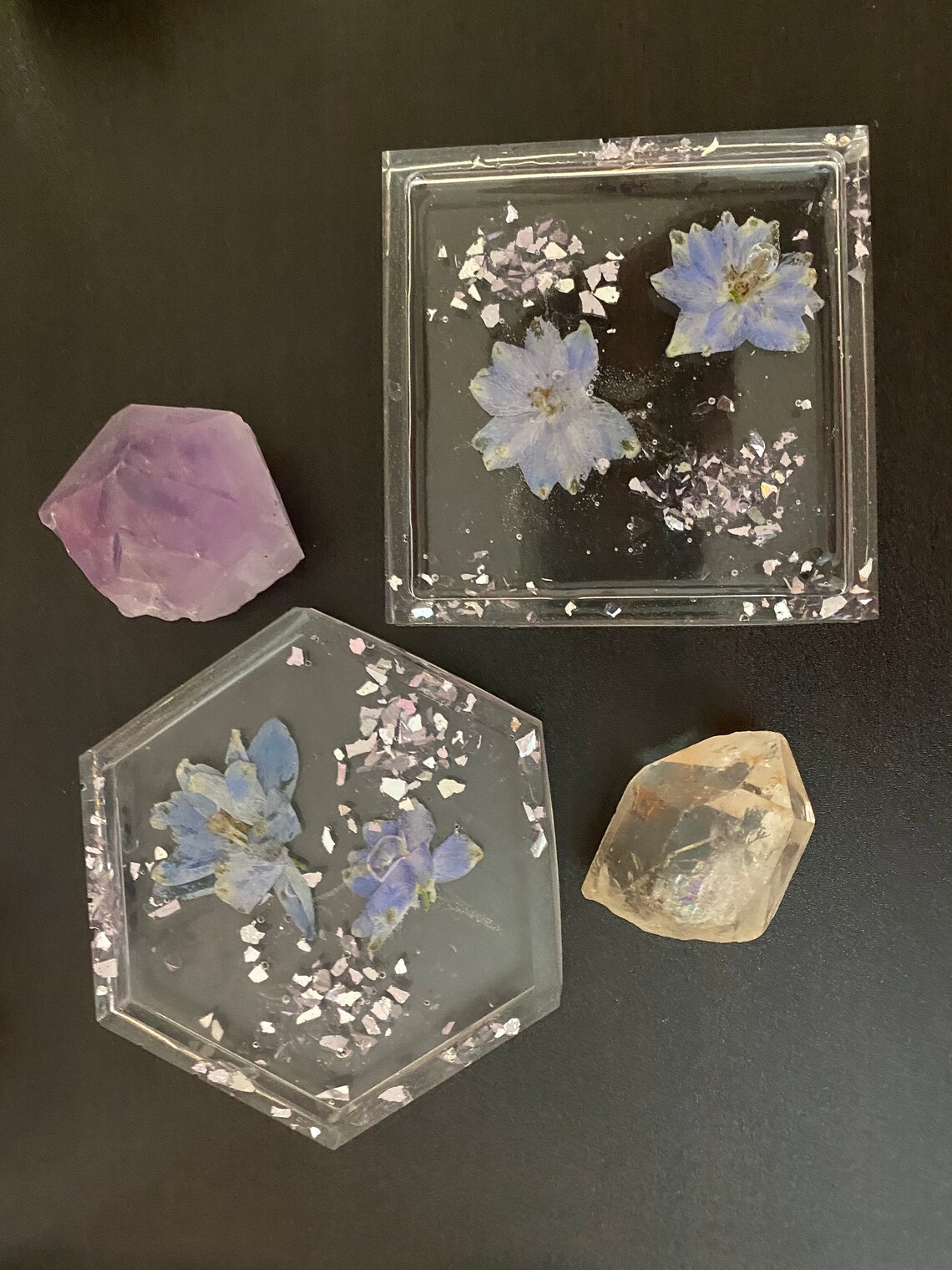 Custom Hand Pressed Real Hyacinth Flower Crystal Resin | Etsy