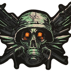 Zombie Skull Back Patch Biker Iron or Sew on Patch Biker Sew - Etsy