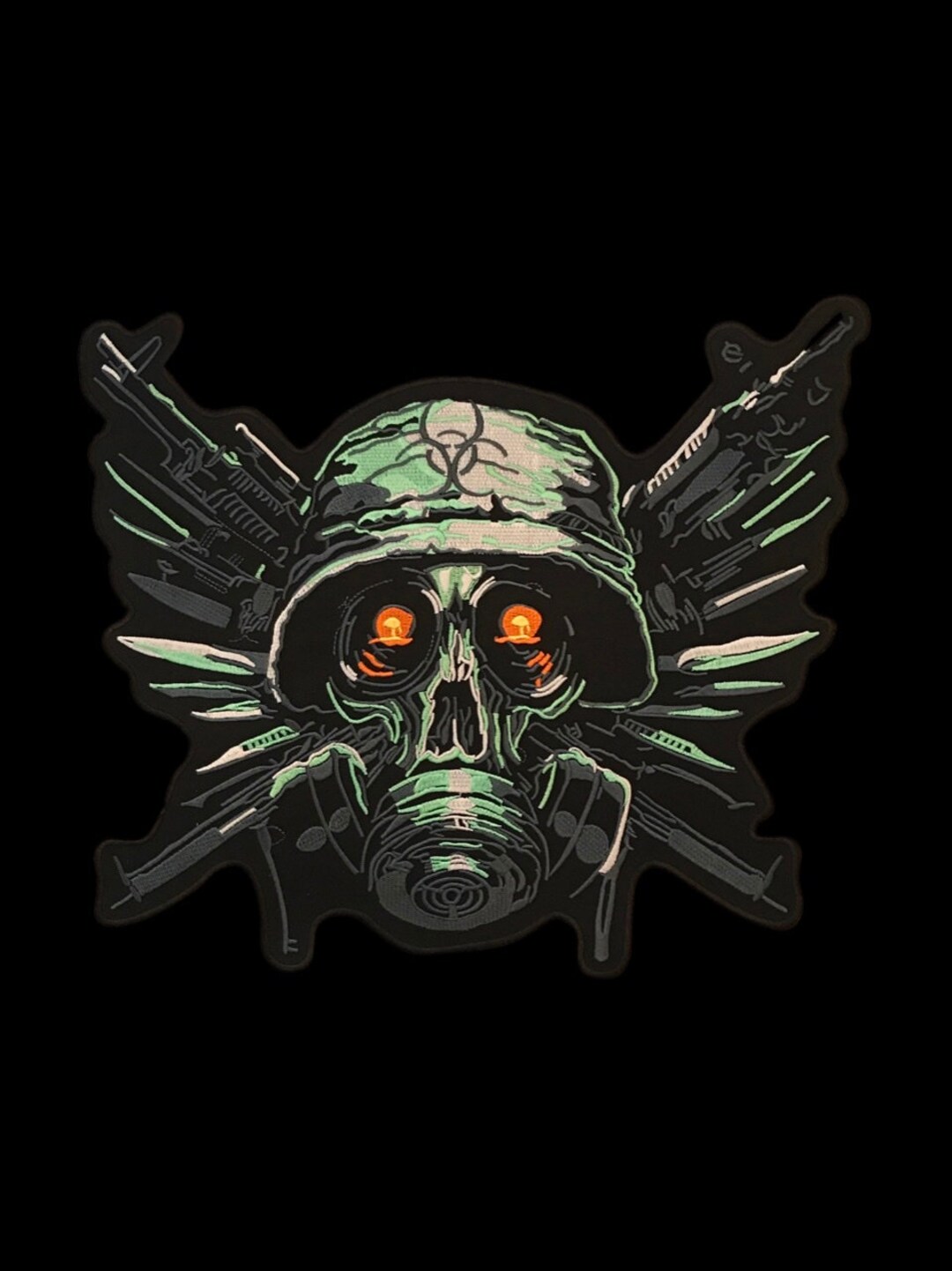 Zombie Skull Back Patch Biker Iron or Sew on Patch Biker Sew - Etsy