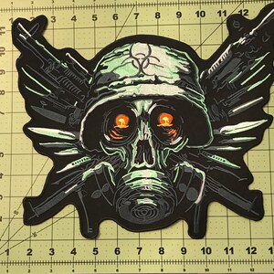 Zombie Skull Back Patch Biker Iron or Sew on Patch Biker Sew - Etsy