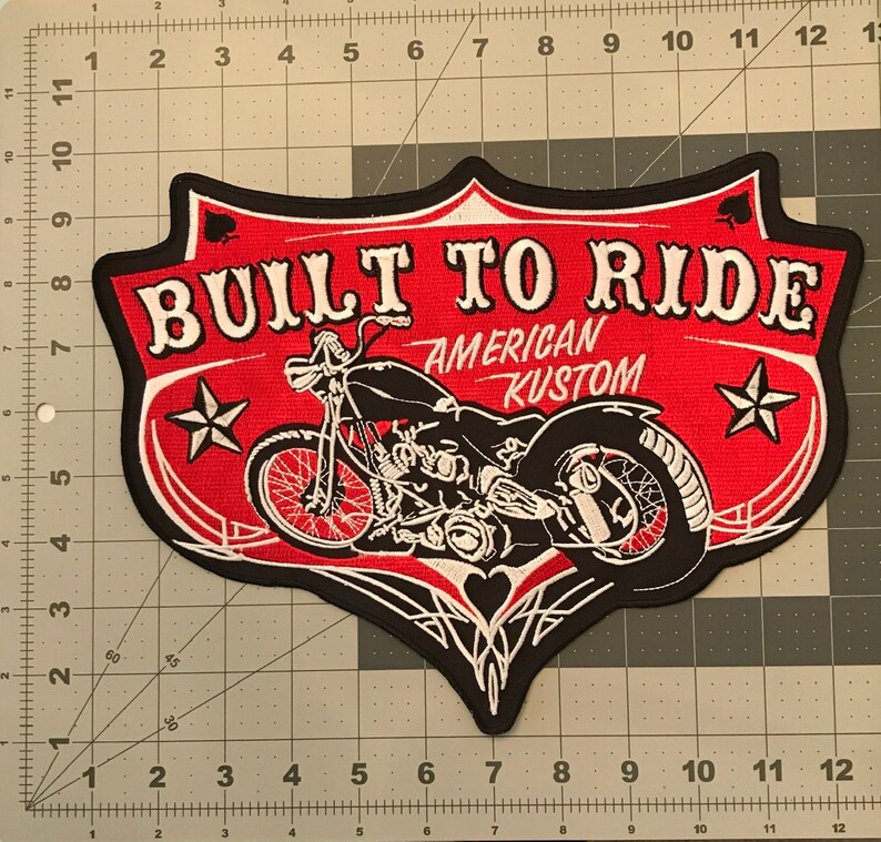 Large Built to Ride Back Patch Biker Iron or Sew on Patch - Etsy