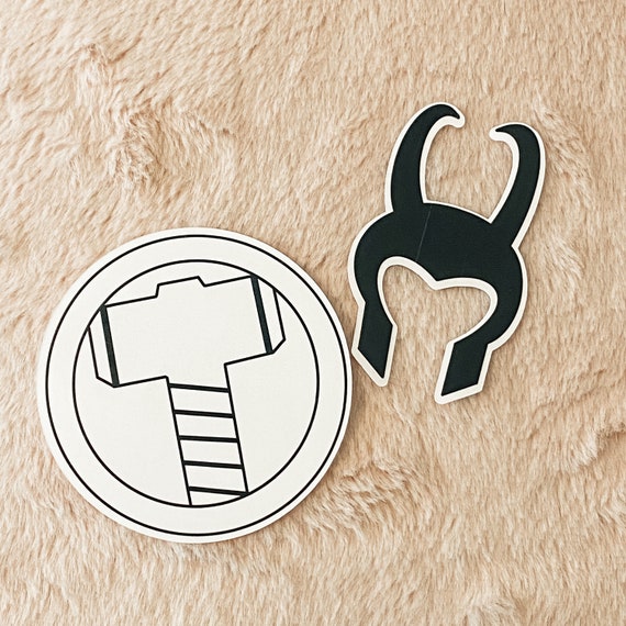 Pegatinas minimalistas de Thor y Loki pegatinas de Marvel | Etsy España