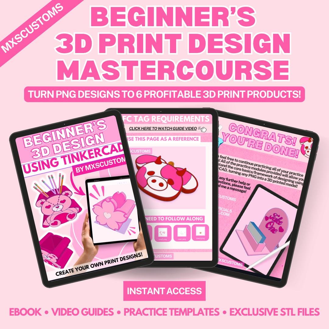 Beginner 3D Design Master Course for 3D Printing, Beginner Tinkercad ...