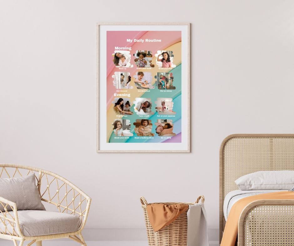 Toddler Routine Chart Poster Morning and Evening. Instant Download PDF ...