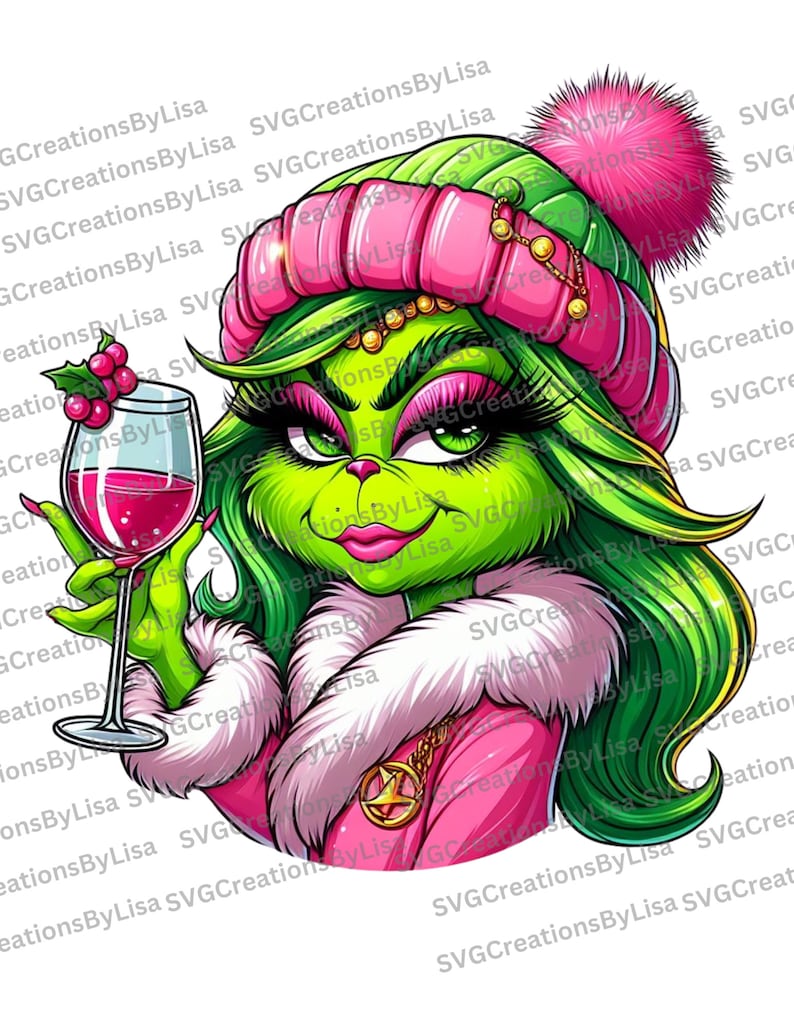 Boujee Female Green Goblin With Wine - Etsy
